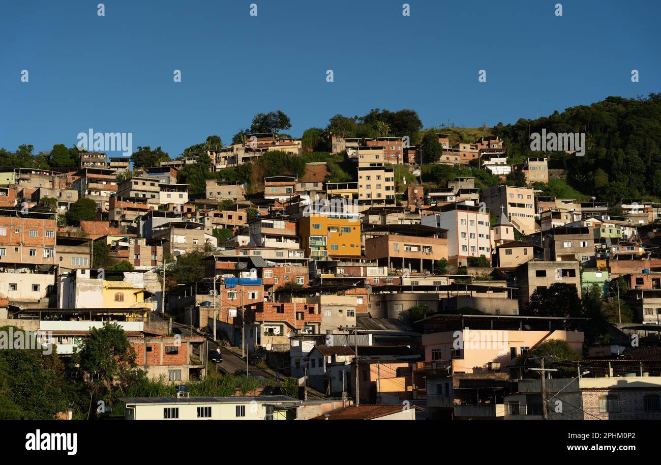 Colorful Favela Houses Covering Mountain Hill in Brazil Stock Photo - Alamy