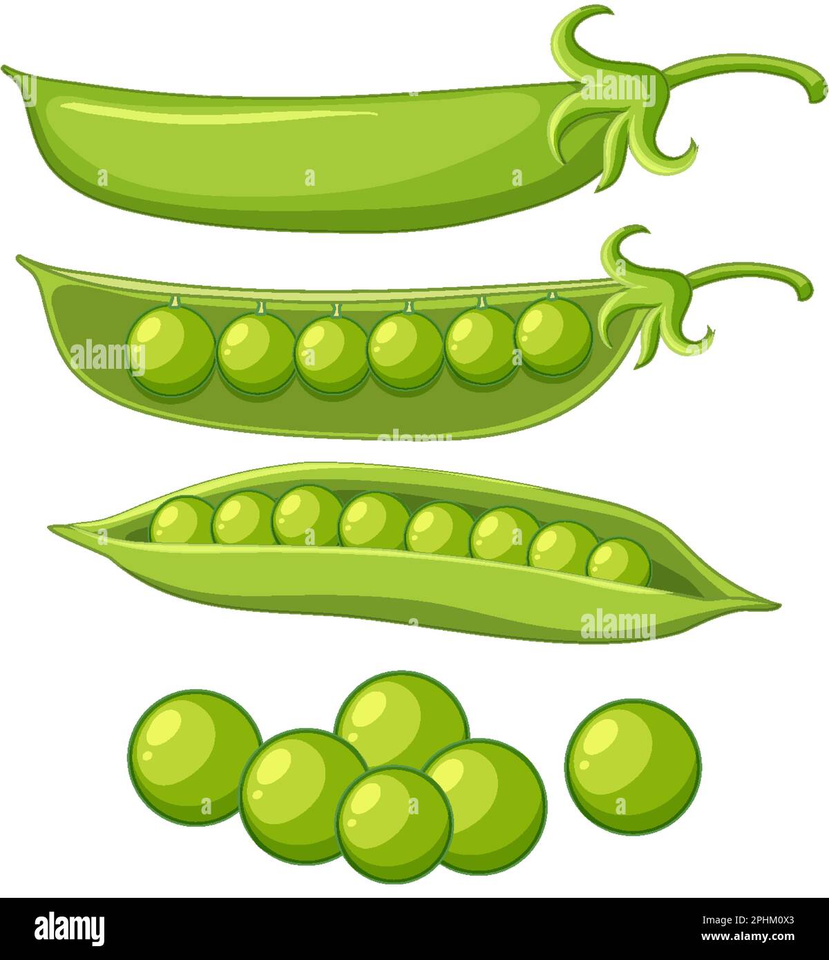 Isolated green peas cartoon illustration Stock Vector Image & Art - Alamy