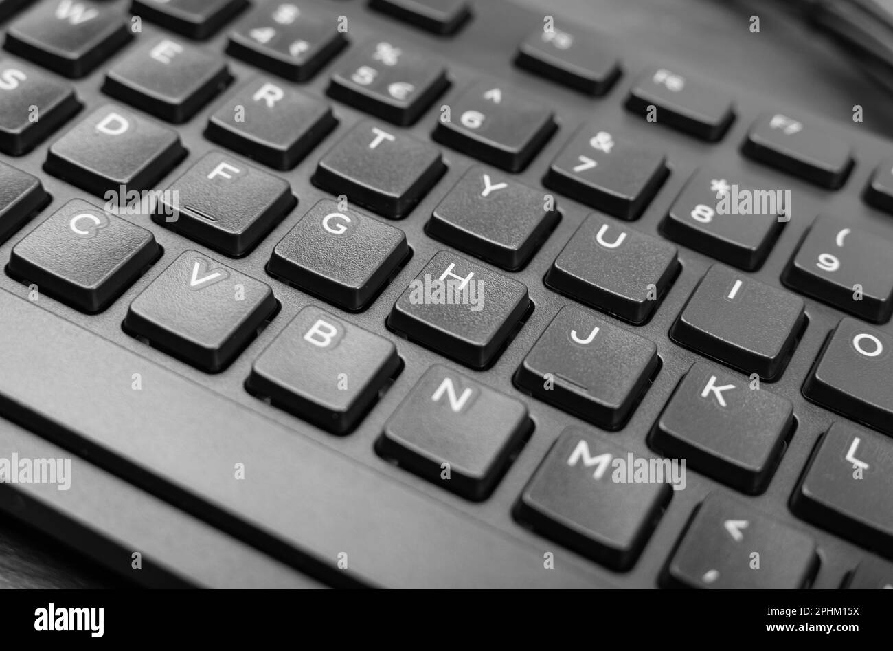 Black Keyboard Keys Closeup Macro Shot Of Keyboard Buttons Pc Hotkey Keystroke Photo Stock