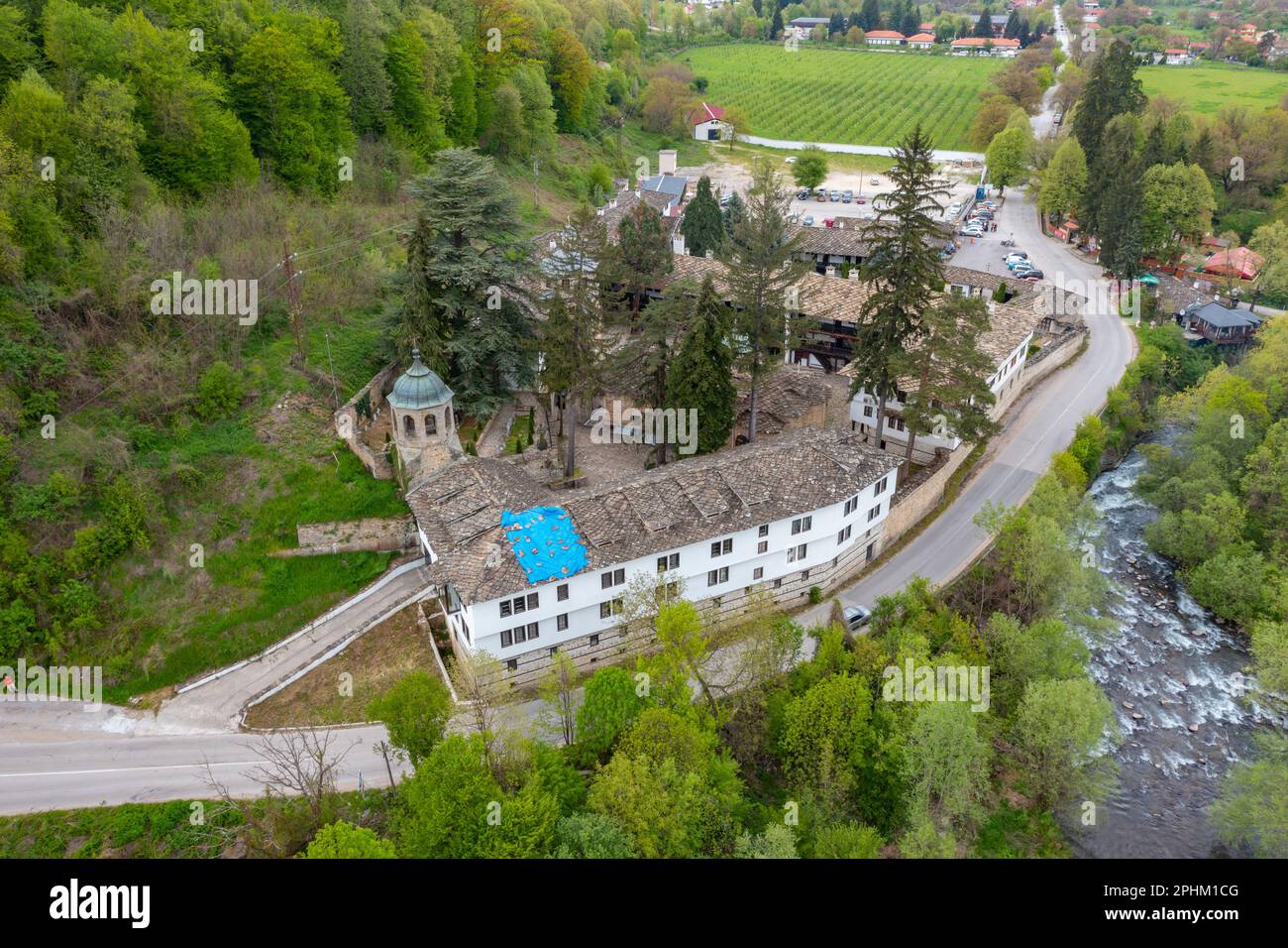 Aerial view medieval troyan monastery hi-res stock photography and ...