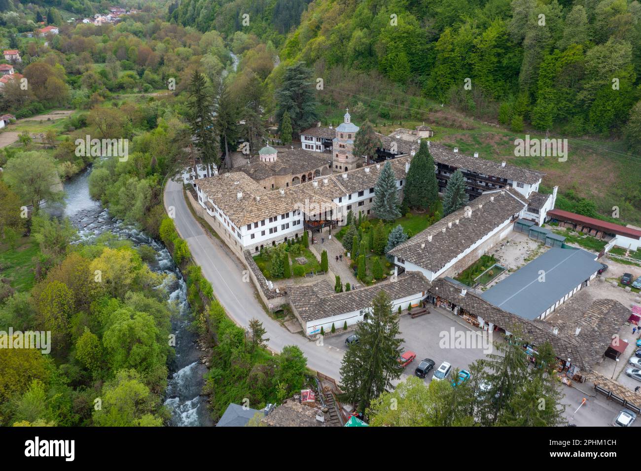 Aerial view medieval troyan monastery hi-res stock photography and ...