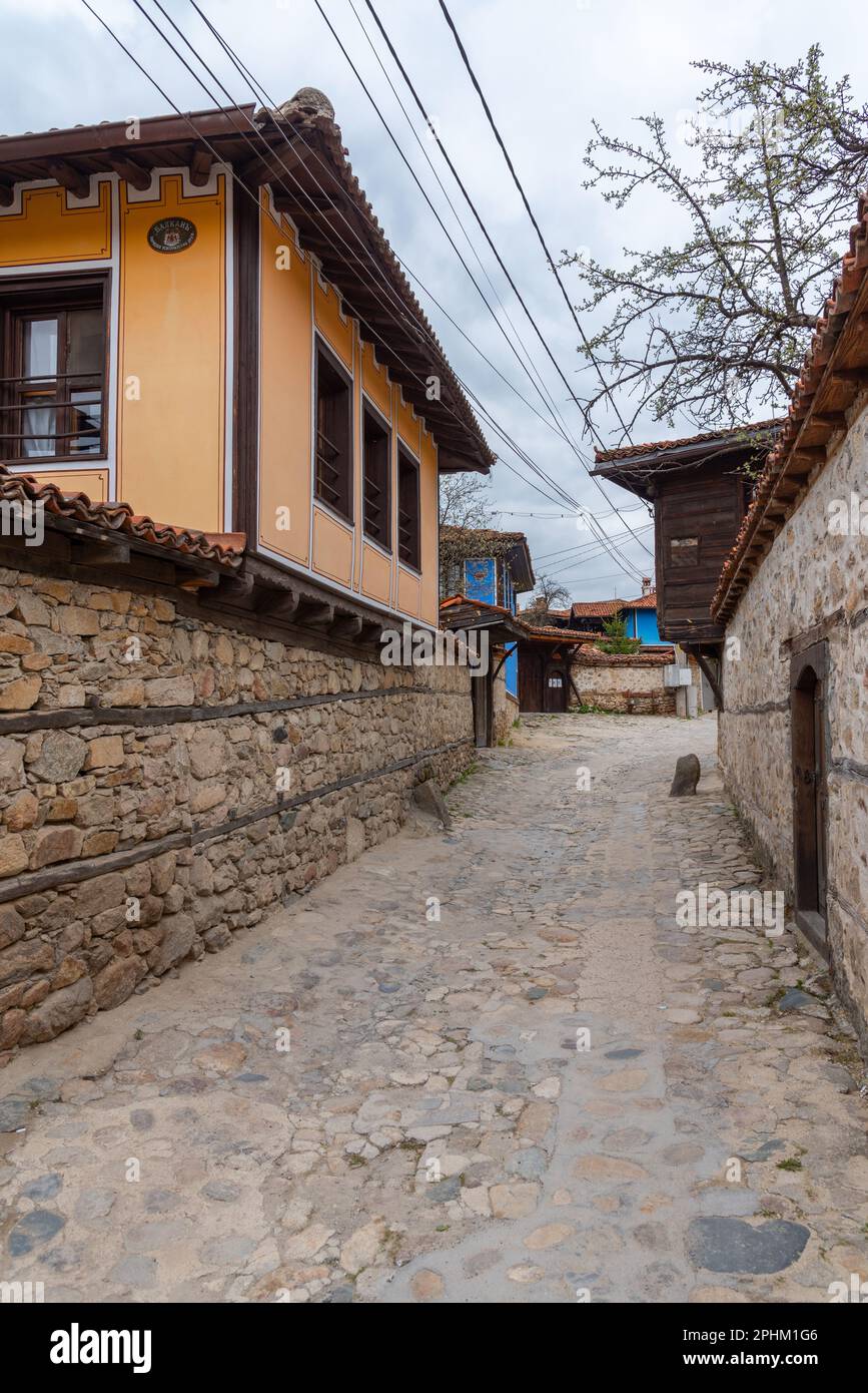 Traditional houses in the Bulgarian town Koprivshtitsa Stock Photo - Alamy