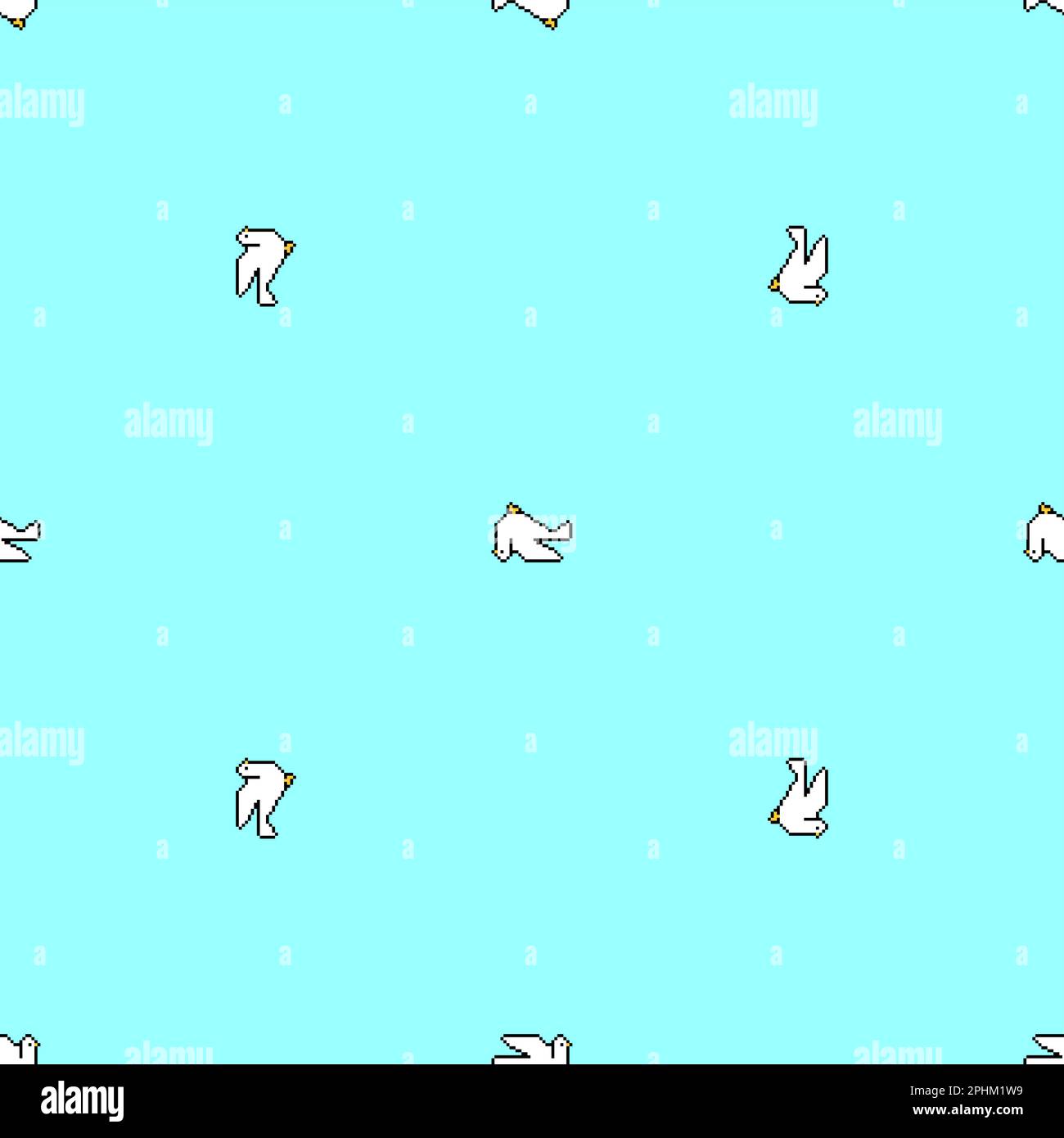 Pigeon pixel art pattern seamless. pixelated dove 8 bit background ...