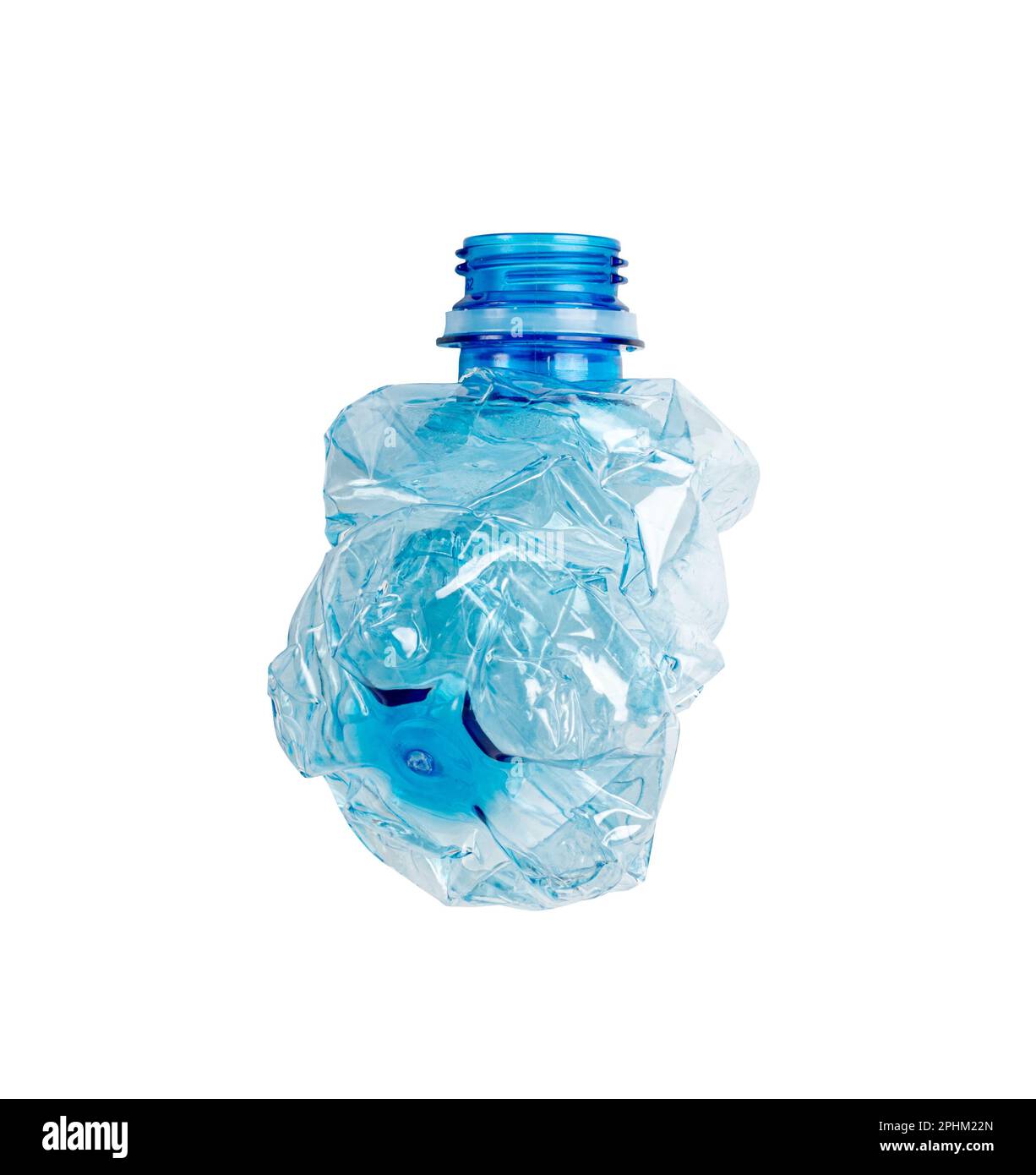 Blue Empty Plastic Bottle Isolated, Crumpled Plastic Bottle, Global ...