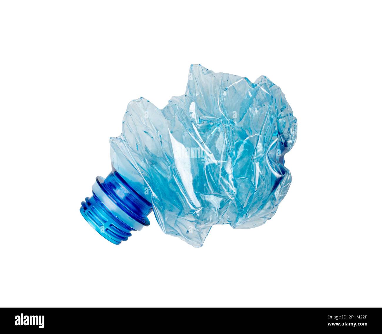 Blue Empty Plastic Bottle Isolated, Crumpled Plastic Bottle, Global ...