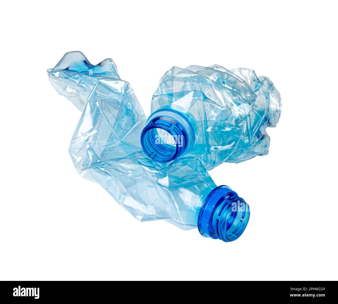 Blue Empty Plastic Bottle Isolated, Crumpled Plastic Bottle, Global ...