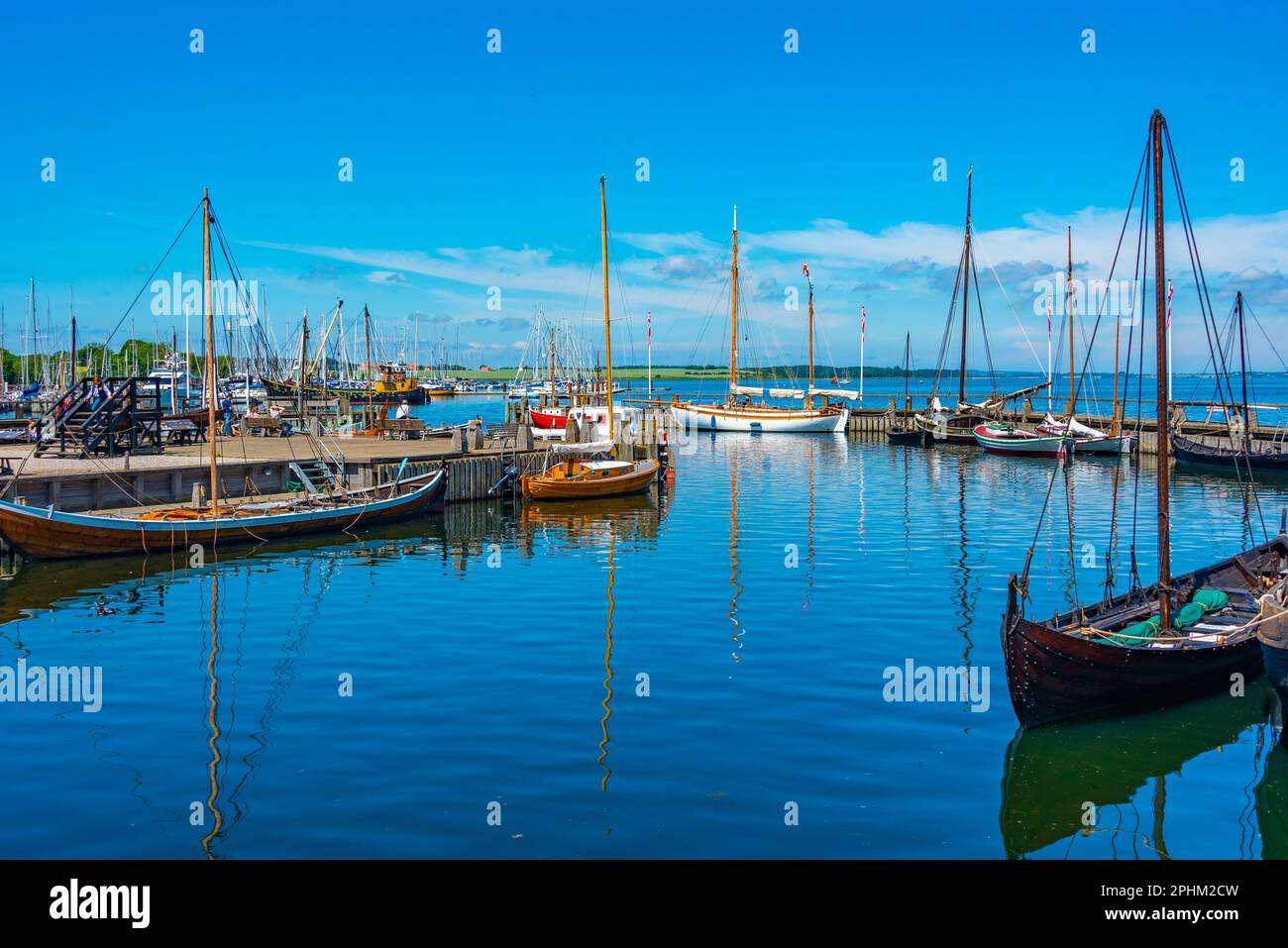 Reconstructed viking ships at the port of Roskilde, Denmark Stock Photo ...