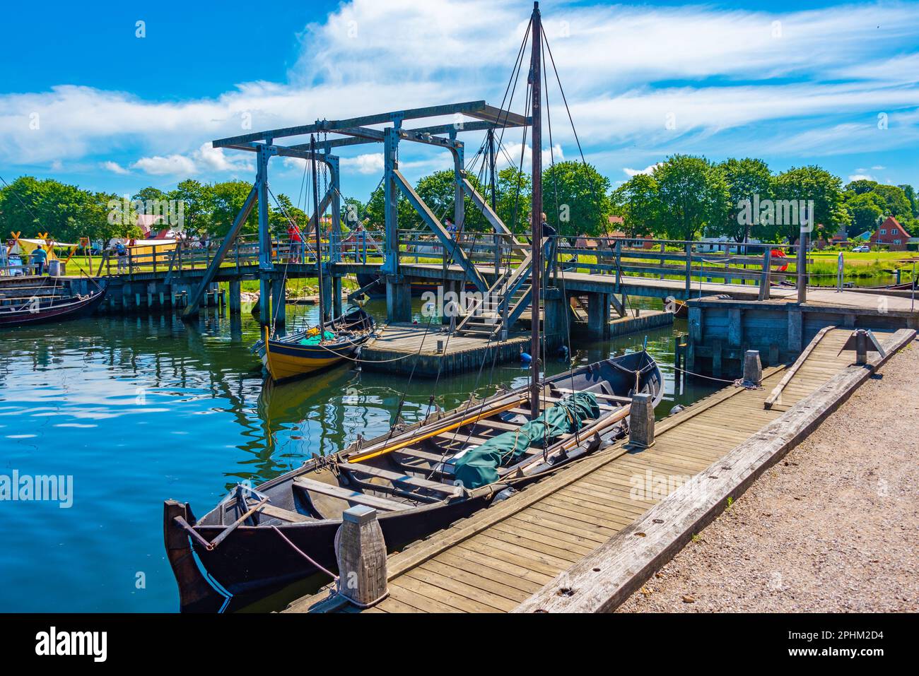 Reconstructed viking ships at the port of Roskilde, Denmark Stock Photo ...