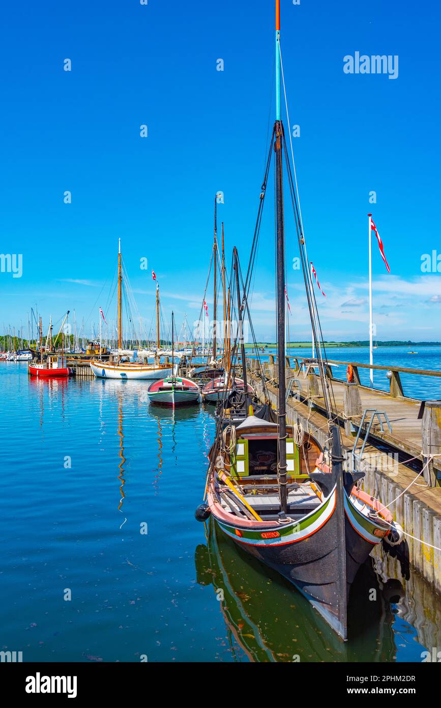 Reconstructed viking ships at the port of Roskilde, Denmark Stock Photo ...