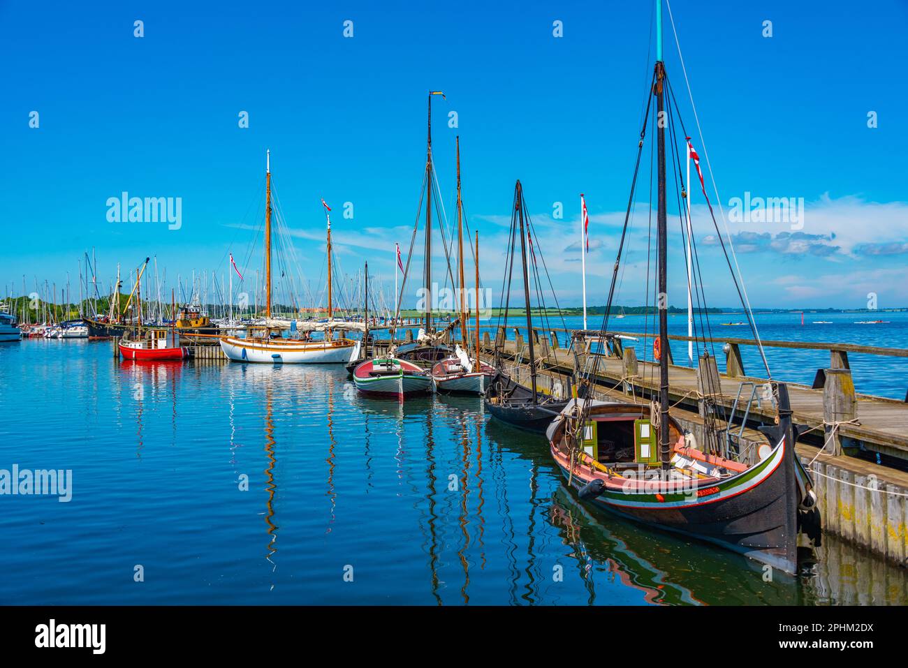 Reconstructed viking ships at the port of Roskilde, Denmark Stock Photo ...