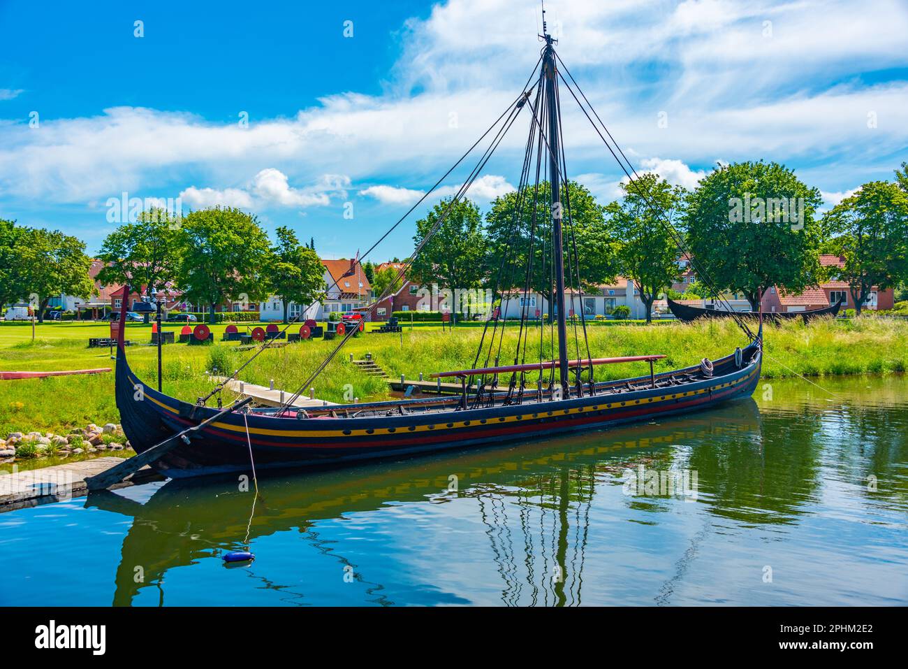 Reconstructed viking ships at the port of Roskilde, Denmark Stock Photo ...