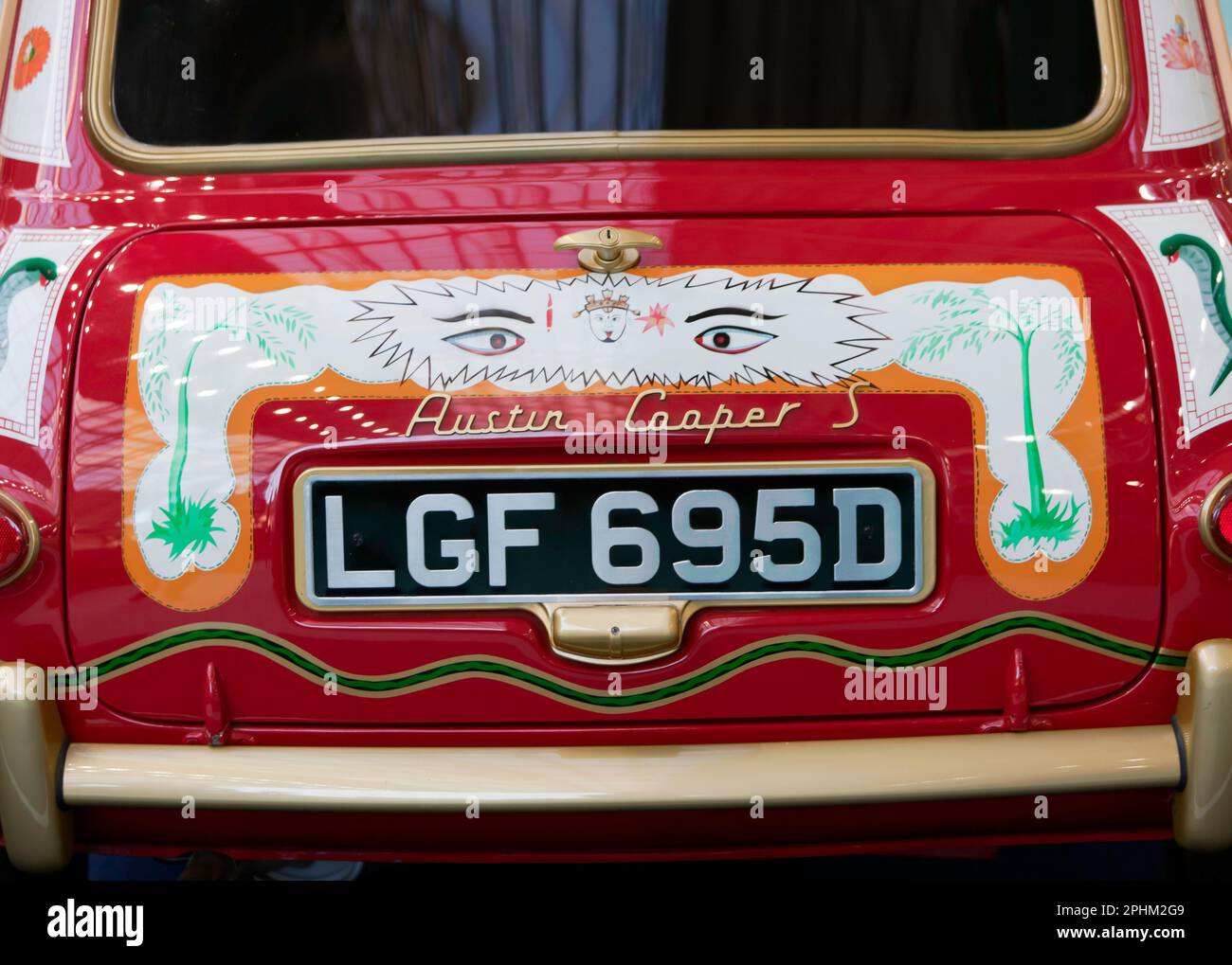 Close-up rear view of George Harrisons 1966, Austin Mini Cooper S ...