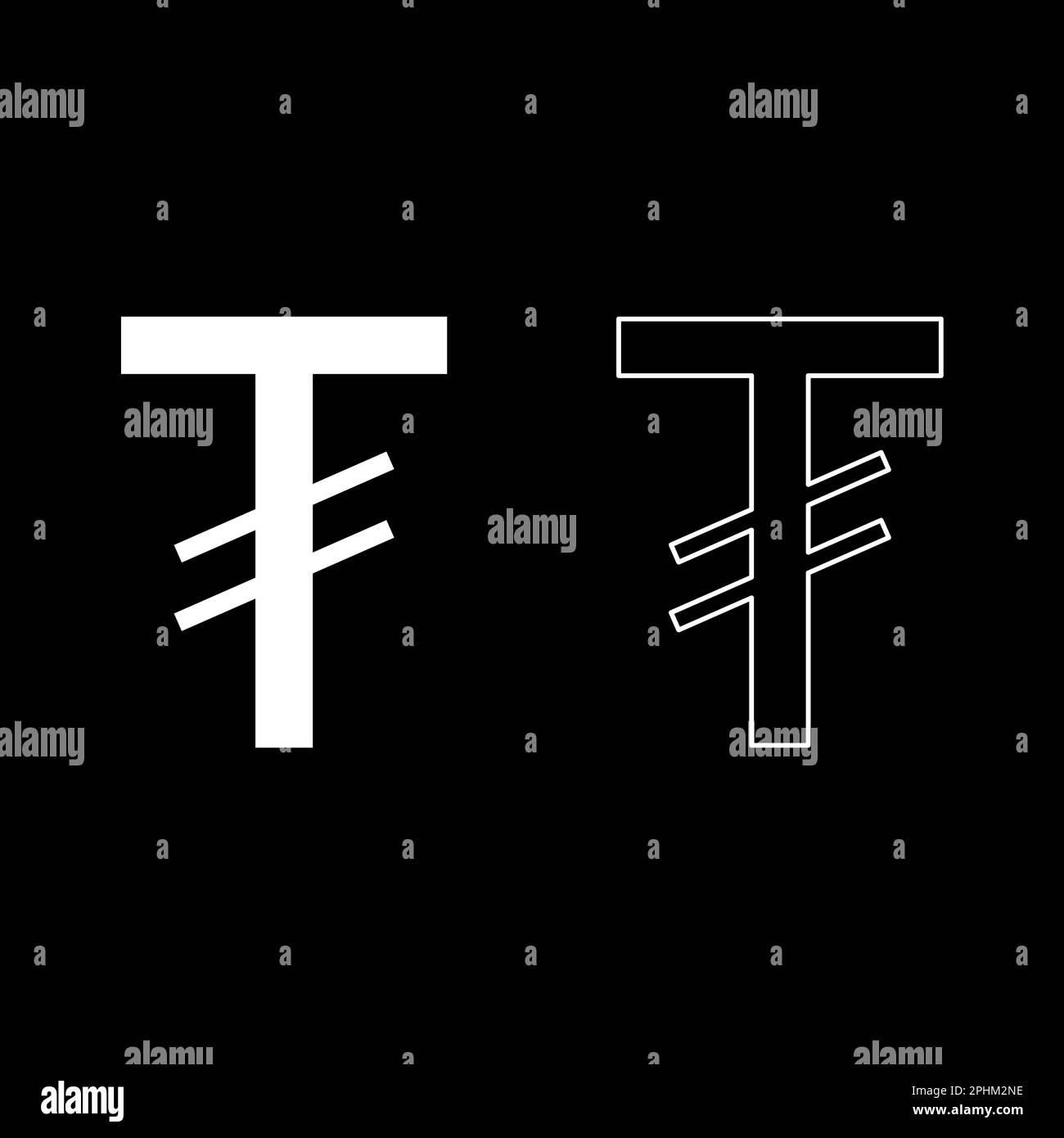 Symbol Tugrik Mongolia currency MNT money set icon white color vector ...