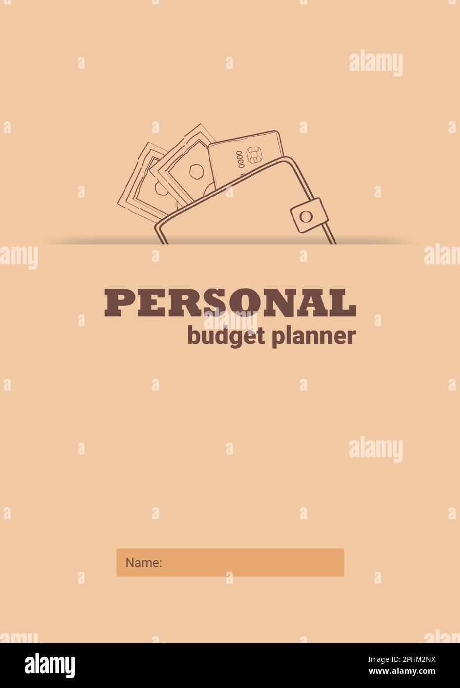 Cover of the personal monthly budget planner, vector illustration Stock ...