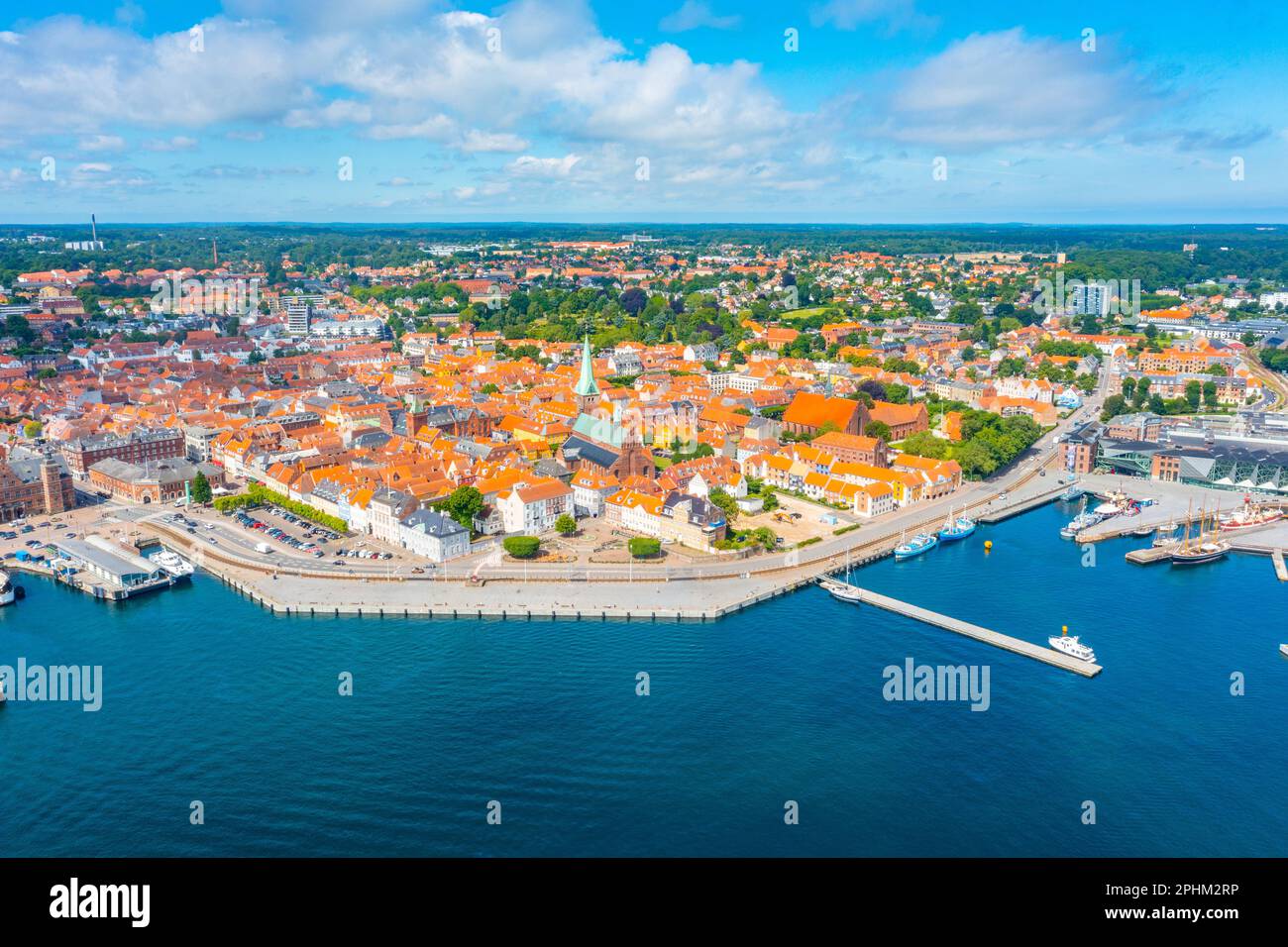 Aerial view of Danish town Helsingor Stock Photo - Alamy