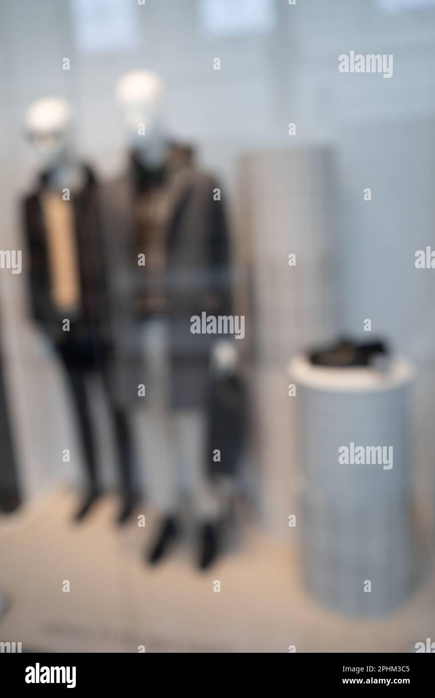 Blurred Fashionable Clothes Showcase, Abstract Boutique, Window Display ...