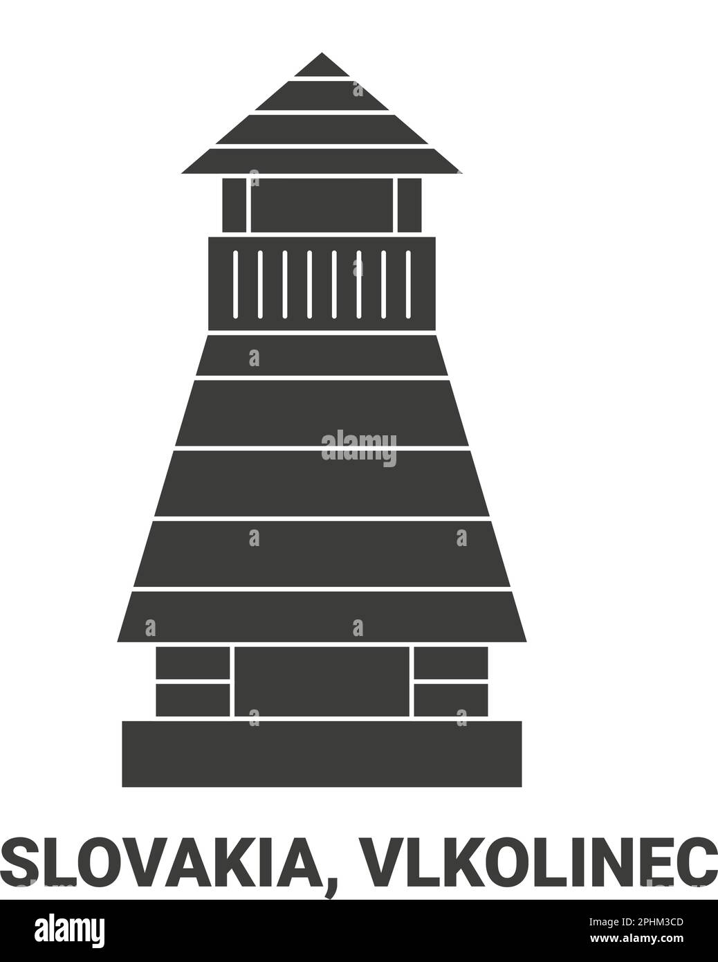 Slovakia, Vlkolinec travel landmark vector illustration Stock Vector ...