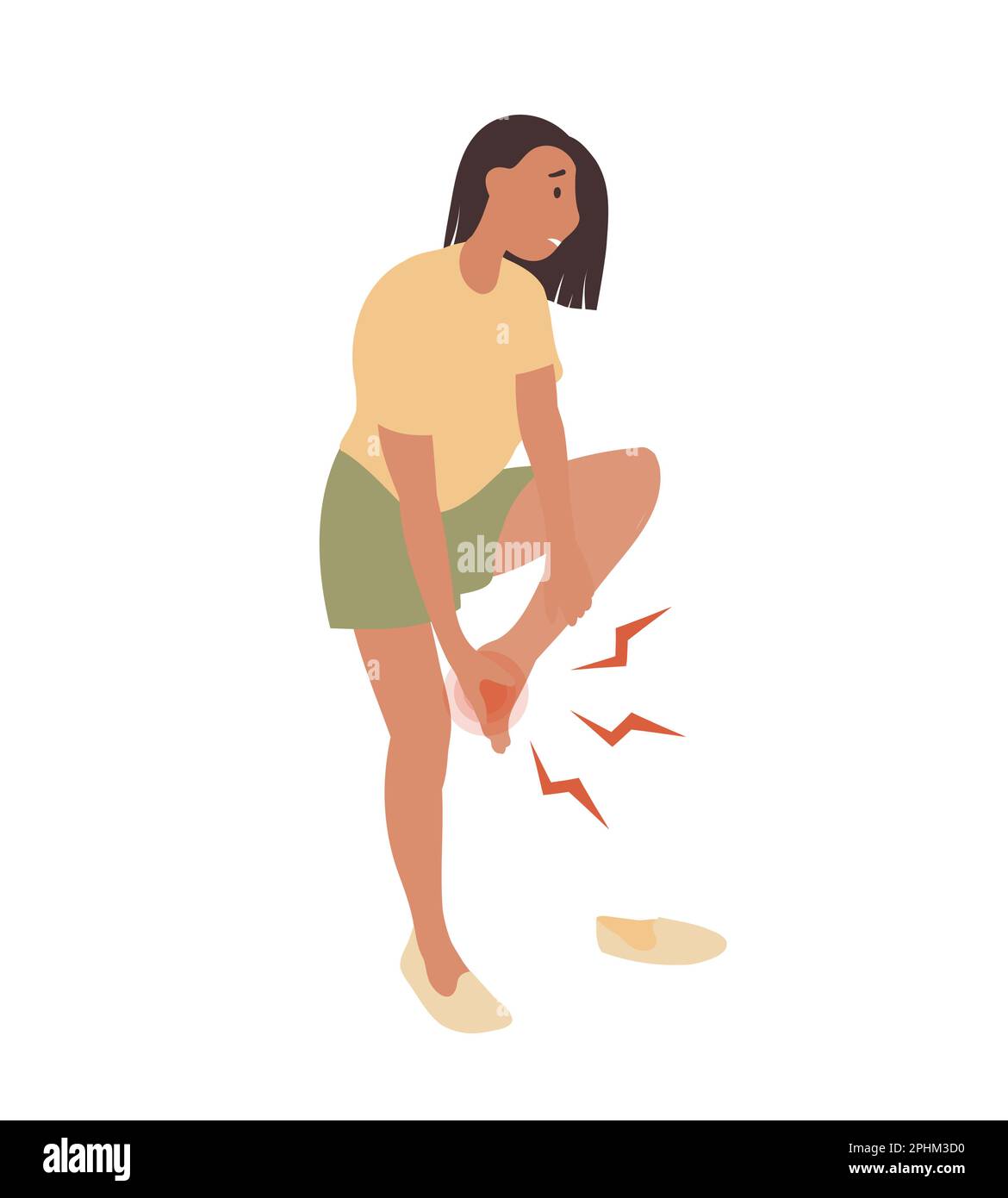 Ankle woman touching Stock Vector Images - Alamy