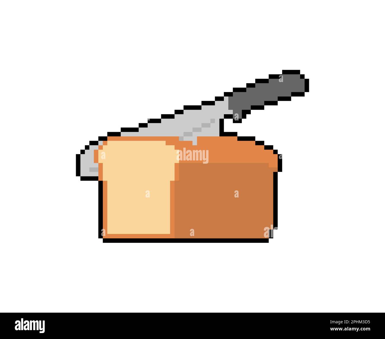 Knife cuts bread pixel art. 8 bit Loaf of Bread and piece. pixelated ...