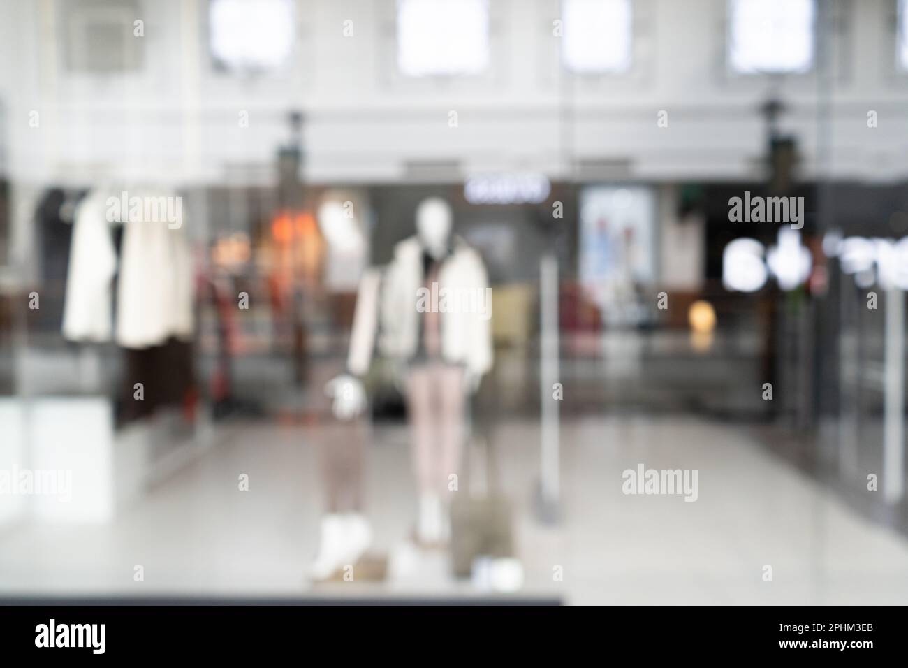 Blurred Fashionable Clothes Showcase, Abstract Boutique, Window Display ...