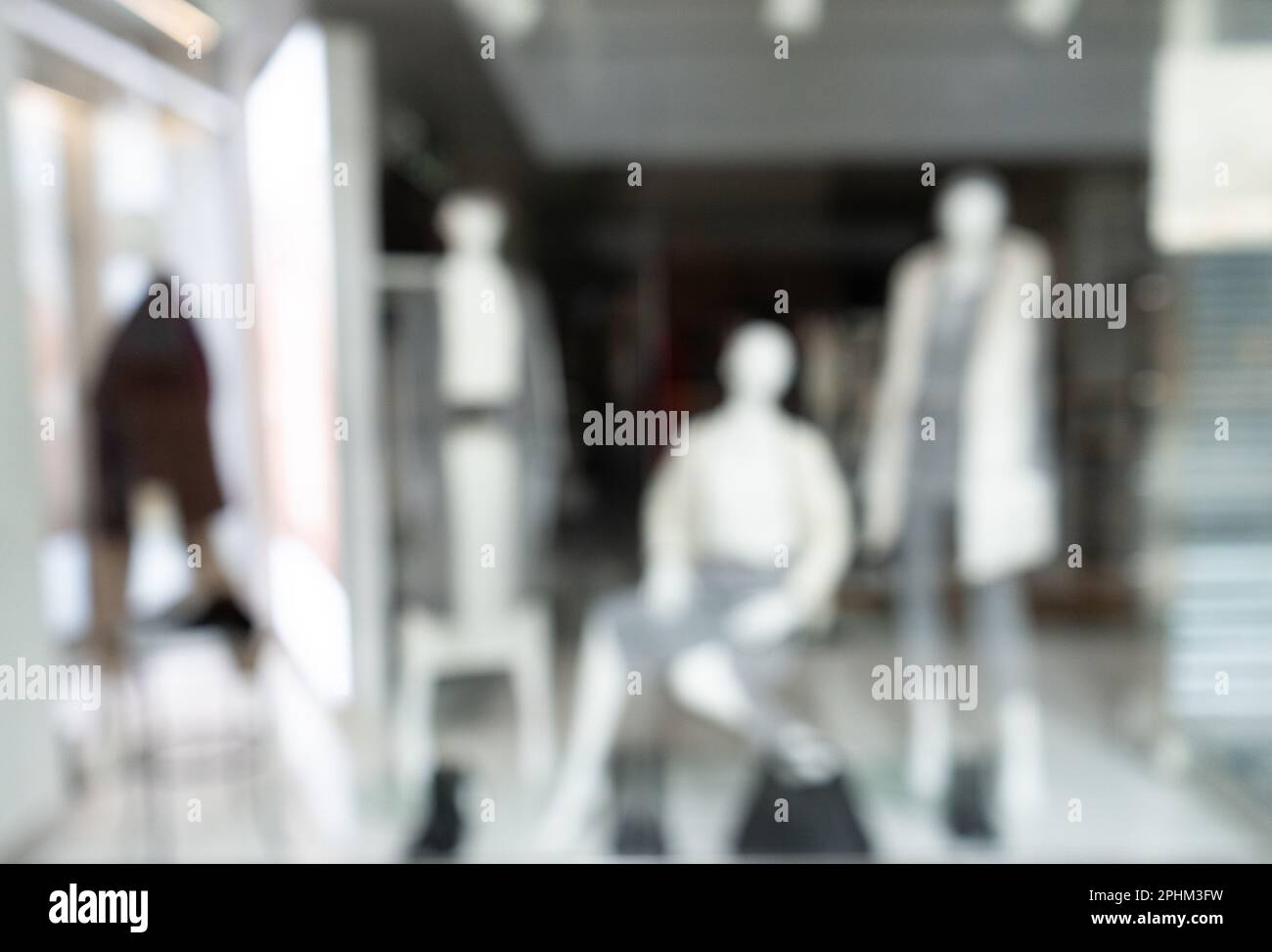 Blurred Fashionable Clothes Showcase, Abstract Boutique, Window Display ...