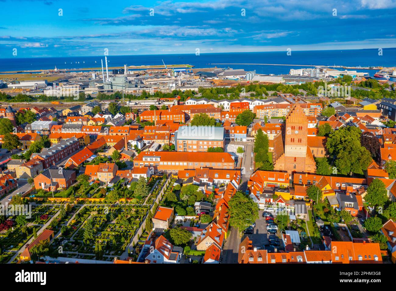 Aerial view of Danish town Koge Stock Photo - Alamy