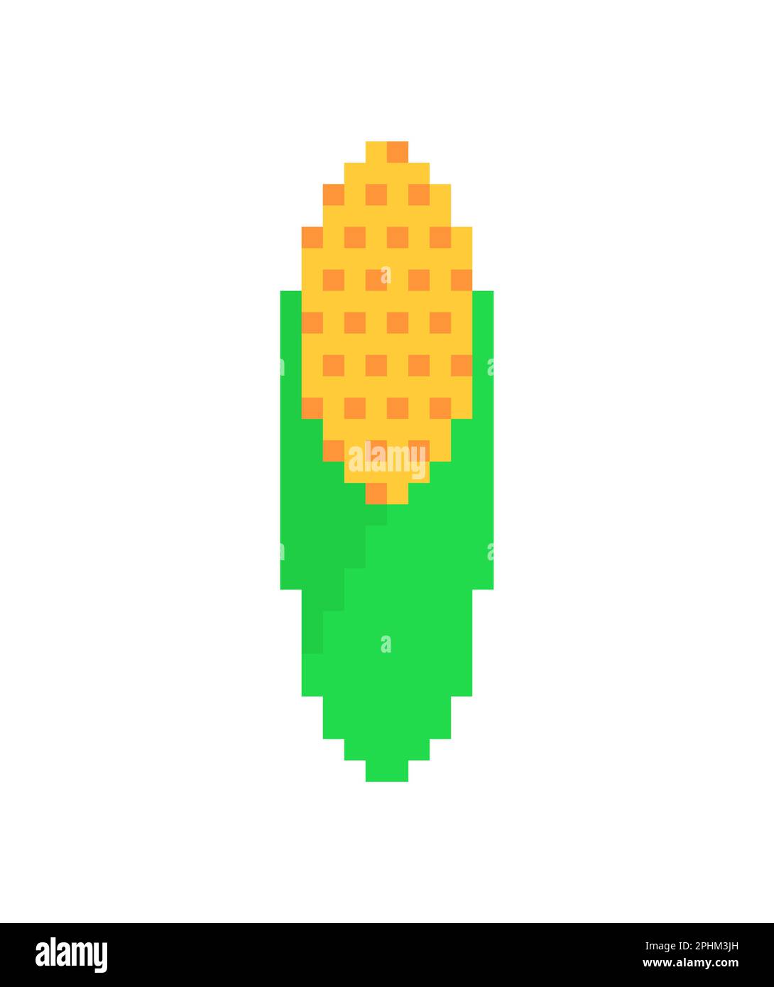 Ear of corn pixel art. 8 bit pixelated Vector illustration Stock Vector ...