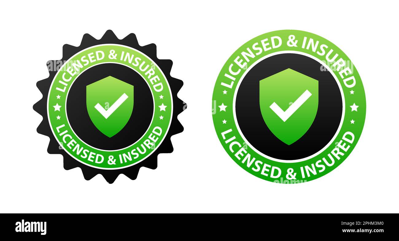 licensed and insured label. Official license and insurance - a ...