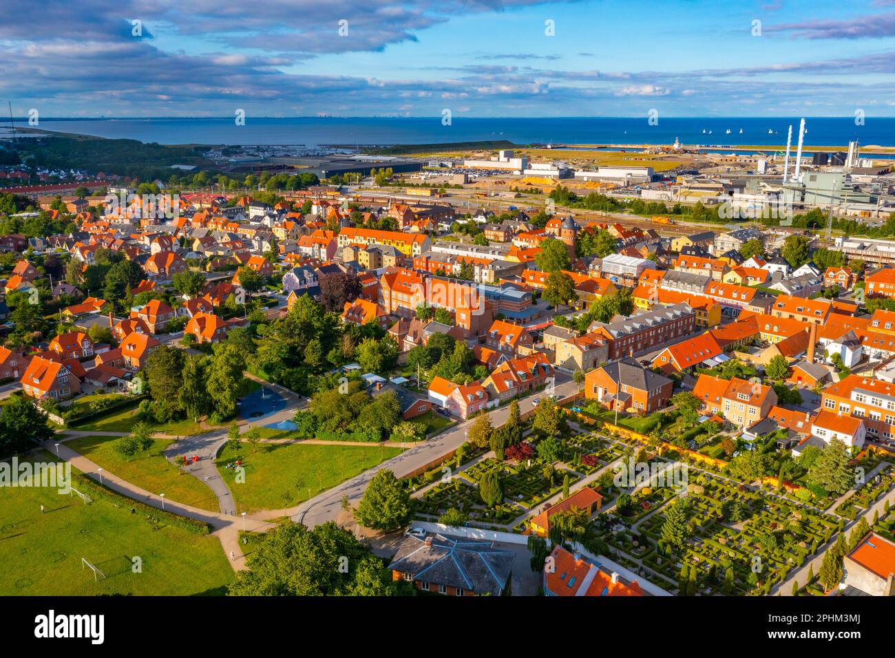 Aerial view of Danish town Koge Stock Photo - Alamy