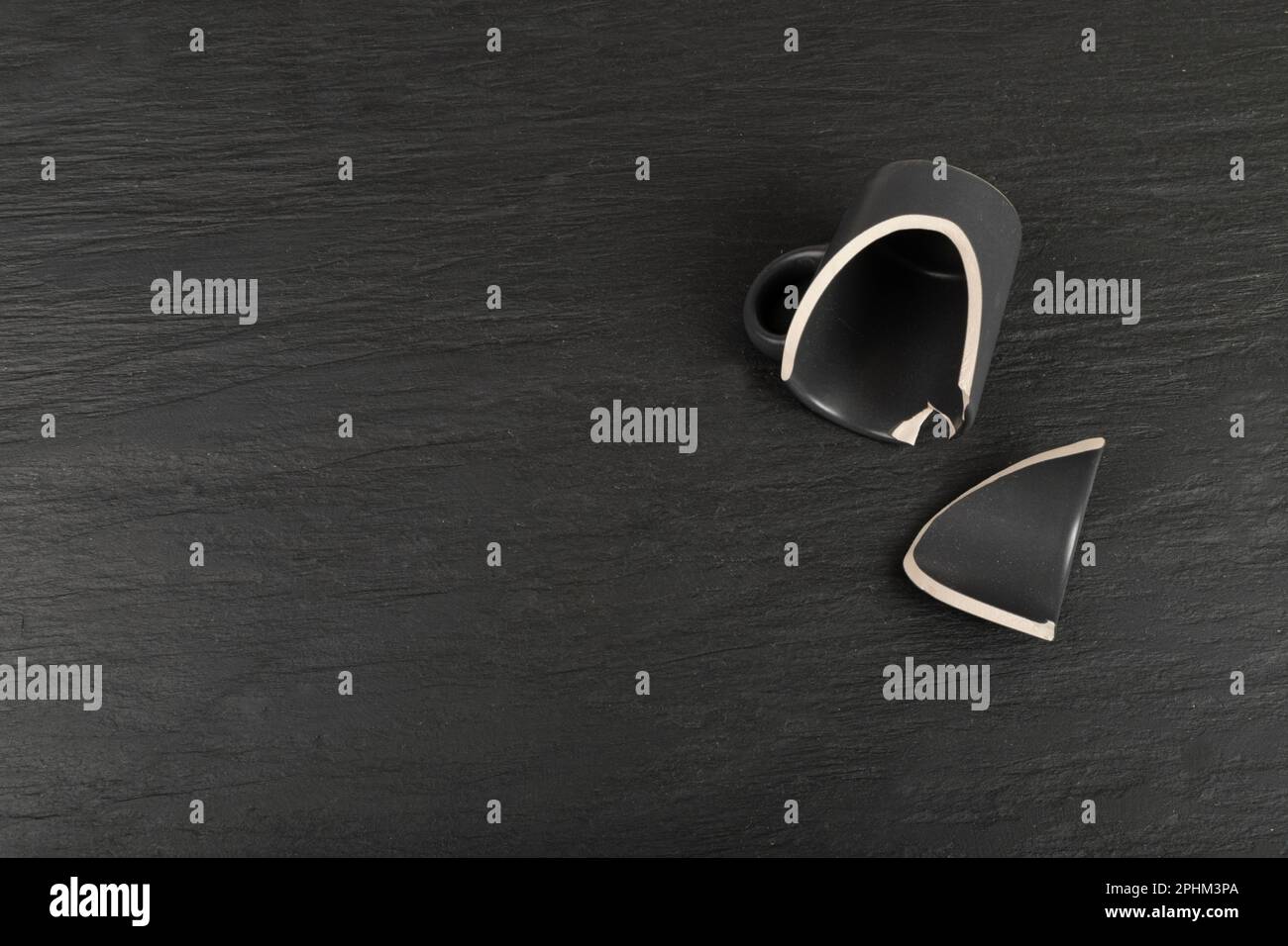 Broken Mug, Black Ceramic Cup Pieces, Smashed Teacup, Careless Concept ...