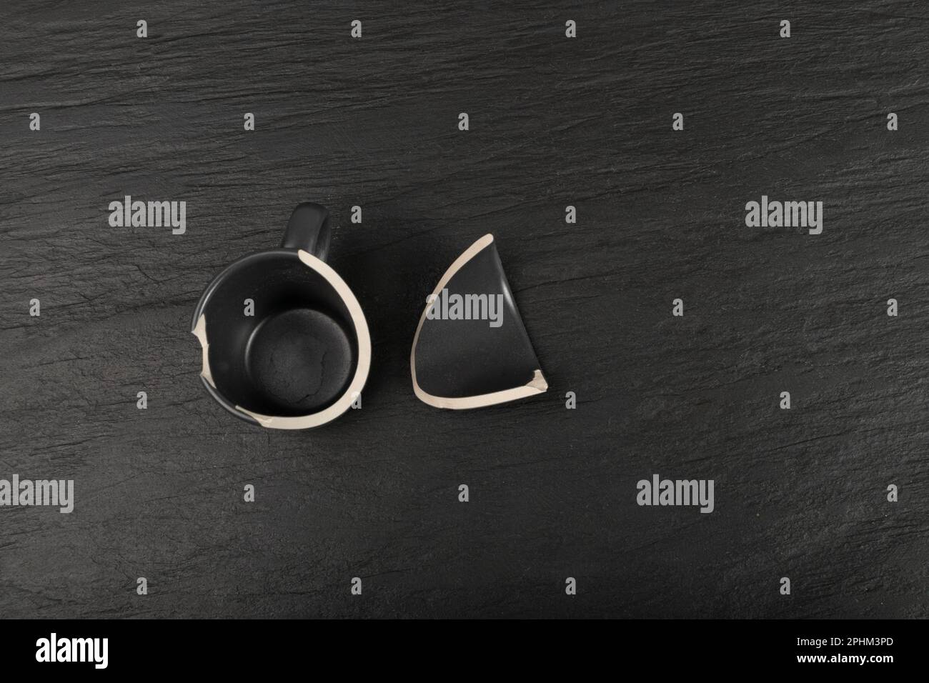 Broken Mug, Black Ceramic Cup Pieces, Smashed Teacup, Careless Concept ...