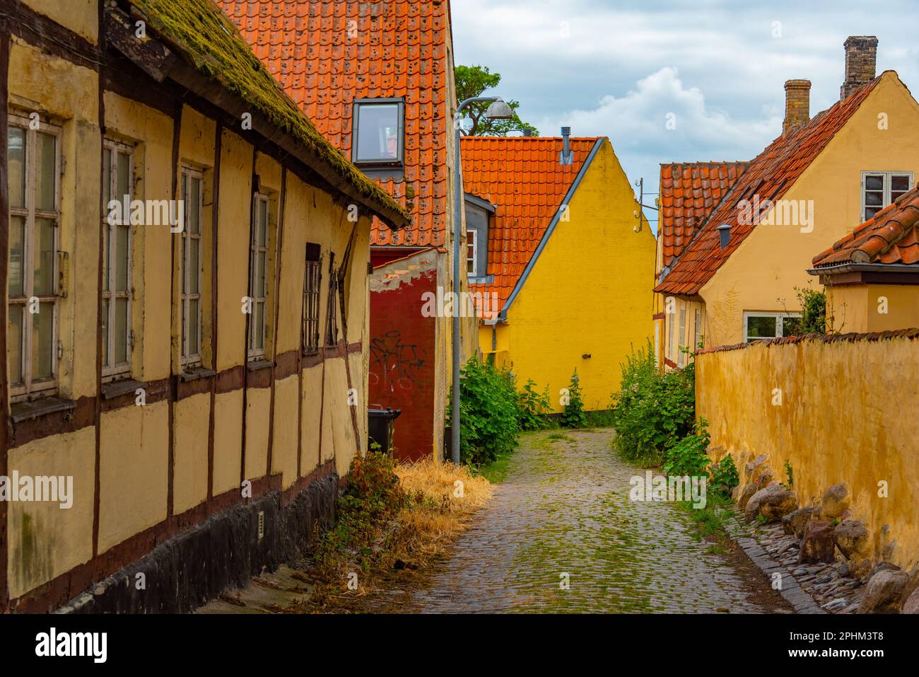 Colorful street at center of Stege, Denmark Stock Photo - Alamy
