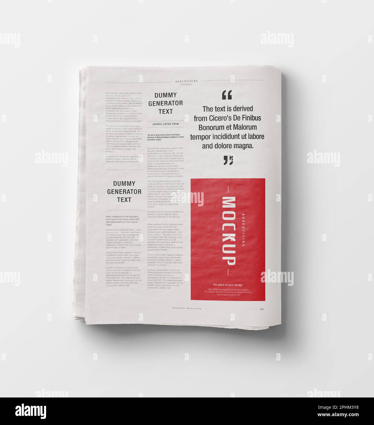 Newspaper Advertising Banner on Magazine, Brochure Mockup 3D Rendering ...