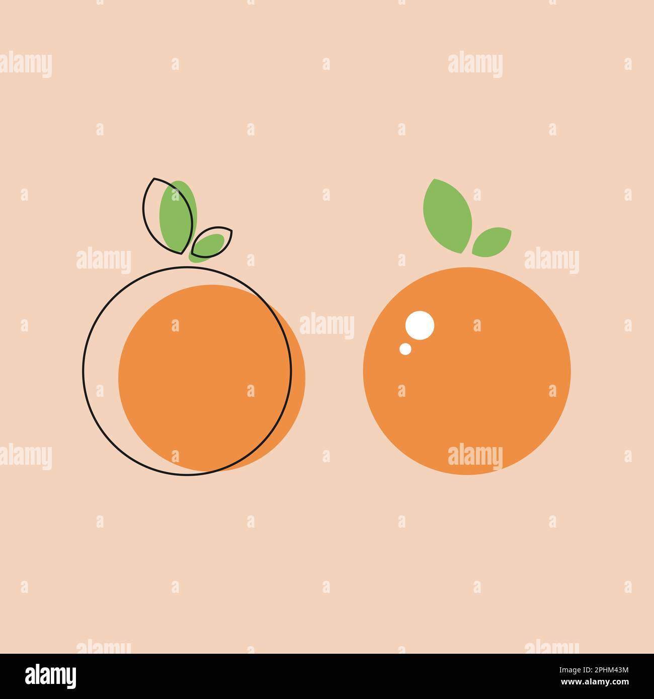 Orange fruit outline icon logo, vector illustration, citrus line linear ...