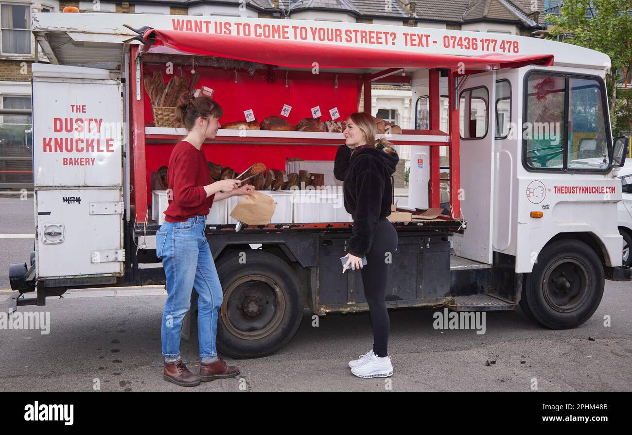 The Dusty Knuckle bakery and café milk float at Patchworks creative ...