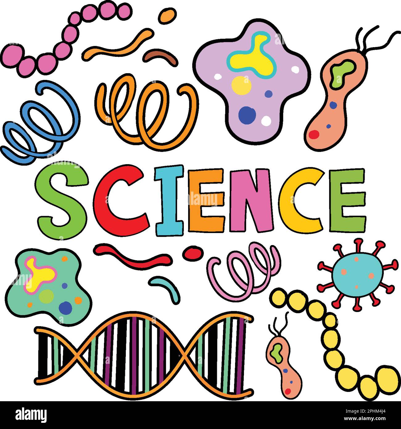 Colorful Science Objects and Icons Vector Set illustration Stock Vector ...