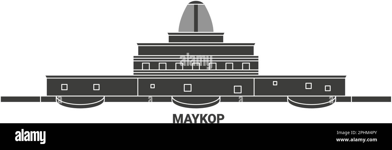 Russia, Maykop travel landmark vector illustration Stock Vector Image ...