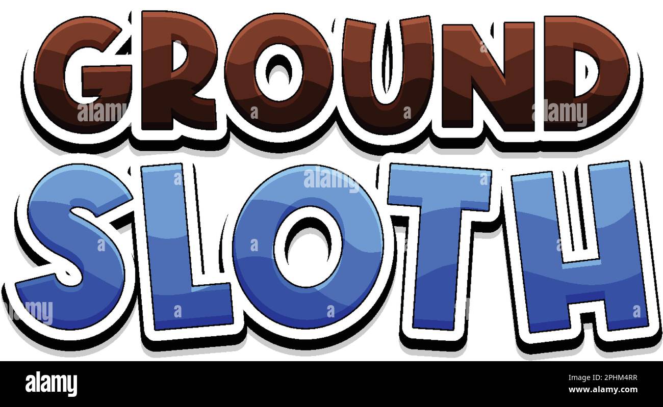 Ground sloth text logo illustration Stock Vector Image & Art - Alamy