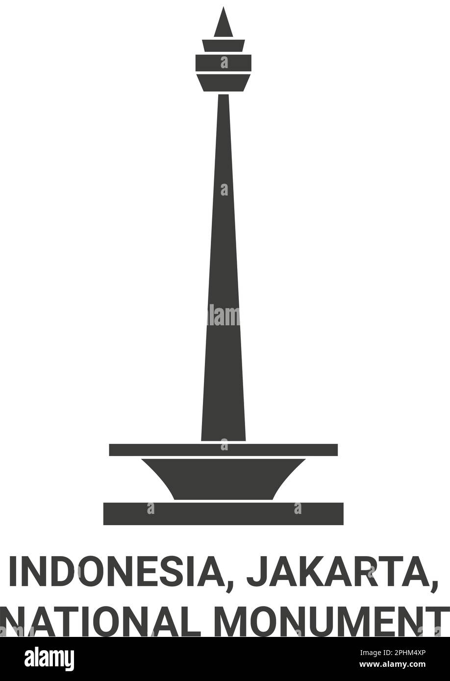 Indonesia, Jakarta, National Monument travel landmark vector ...