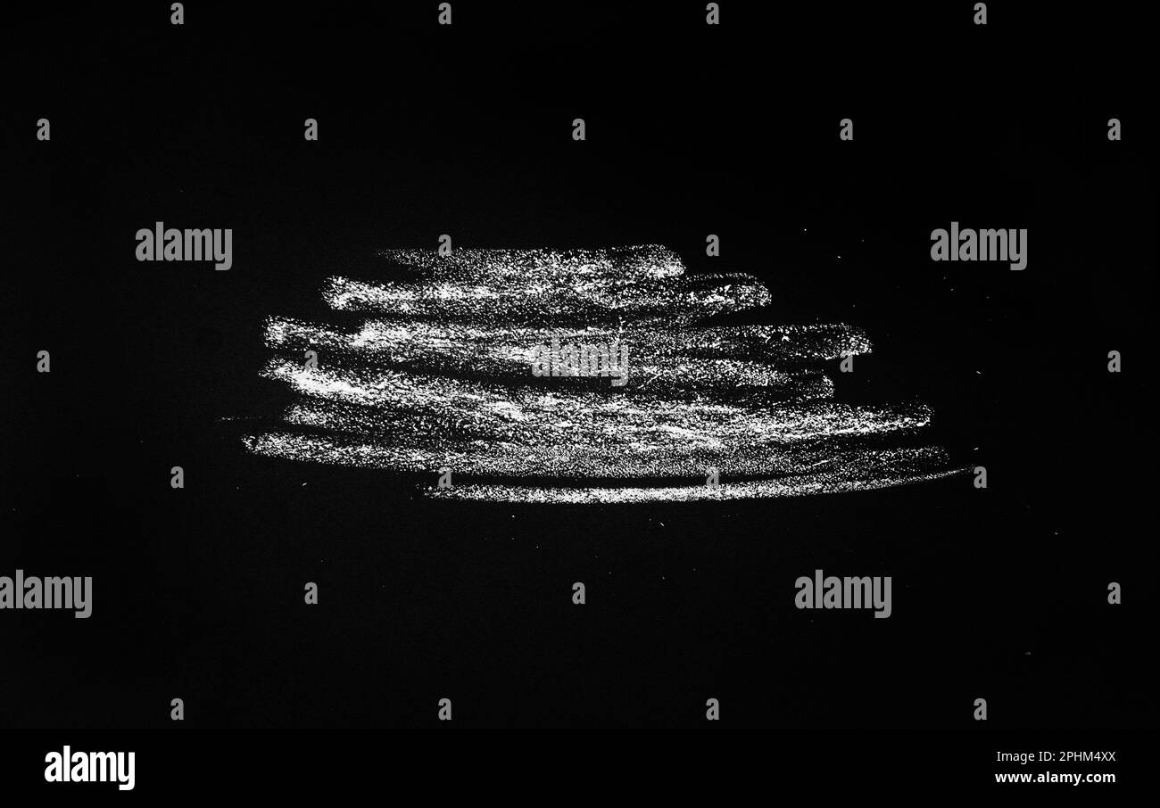 White Charcoal Strokes, Crayon Scribble on Black Board, Hand Drawn Chalk Hatching, Crayon ...