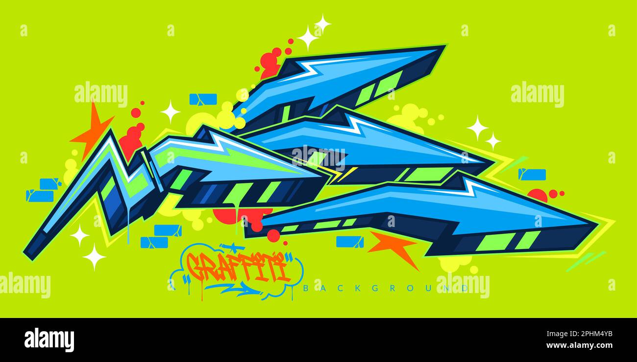 Colorful Abstract Urban Street Art Graffiti Style Arrows Vector ...