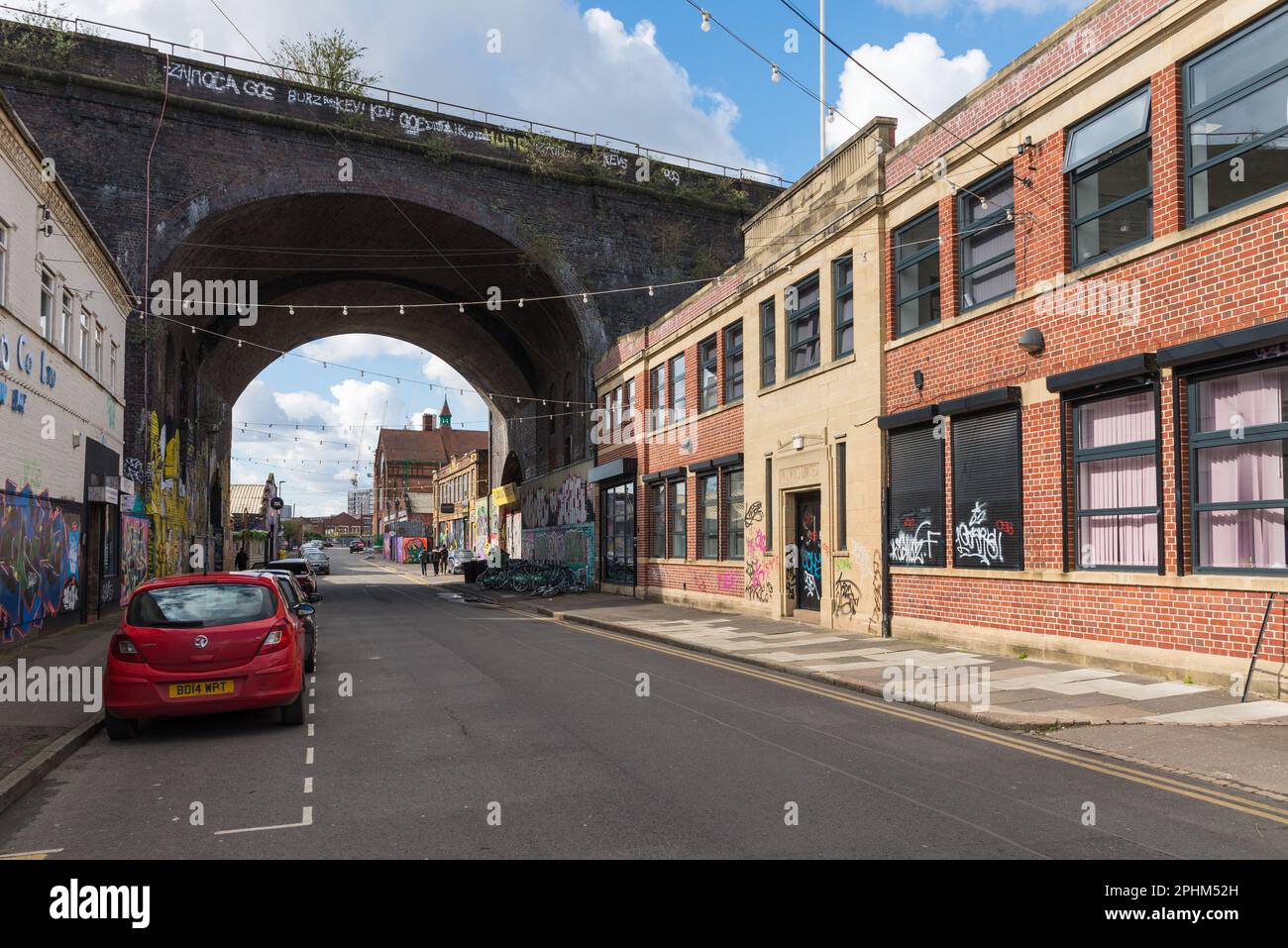 Railway bridge crossing Floodgate Street in Digbeth, Birmingham Stock ...