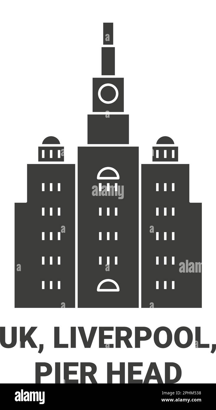England, Liverpool, Pier Head travel landmark vector illustration Stock ...