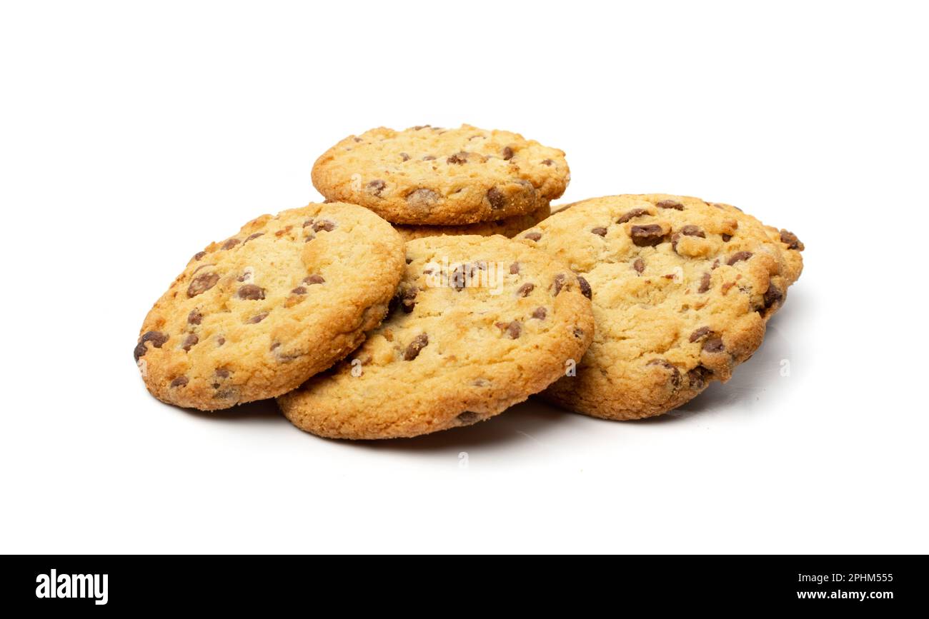Simple cookie isolated. Oatmeal sugar bitten cookies, chocolate chip ...
