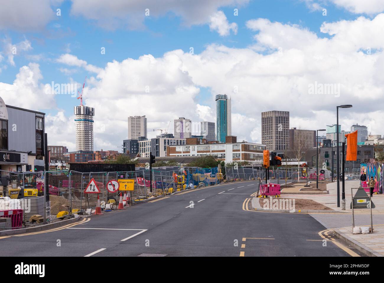 View along Digbeth High Street looking towards Birmingham city centre ...