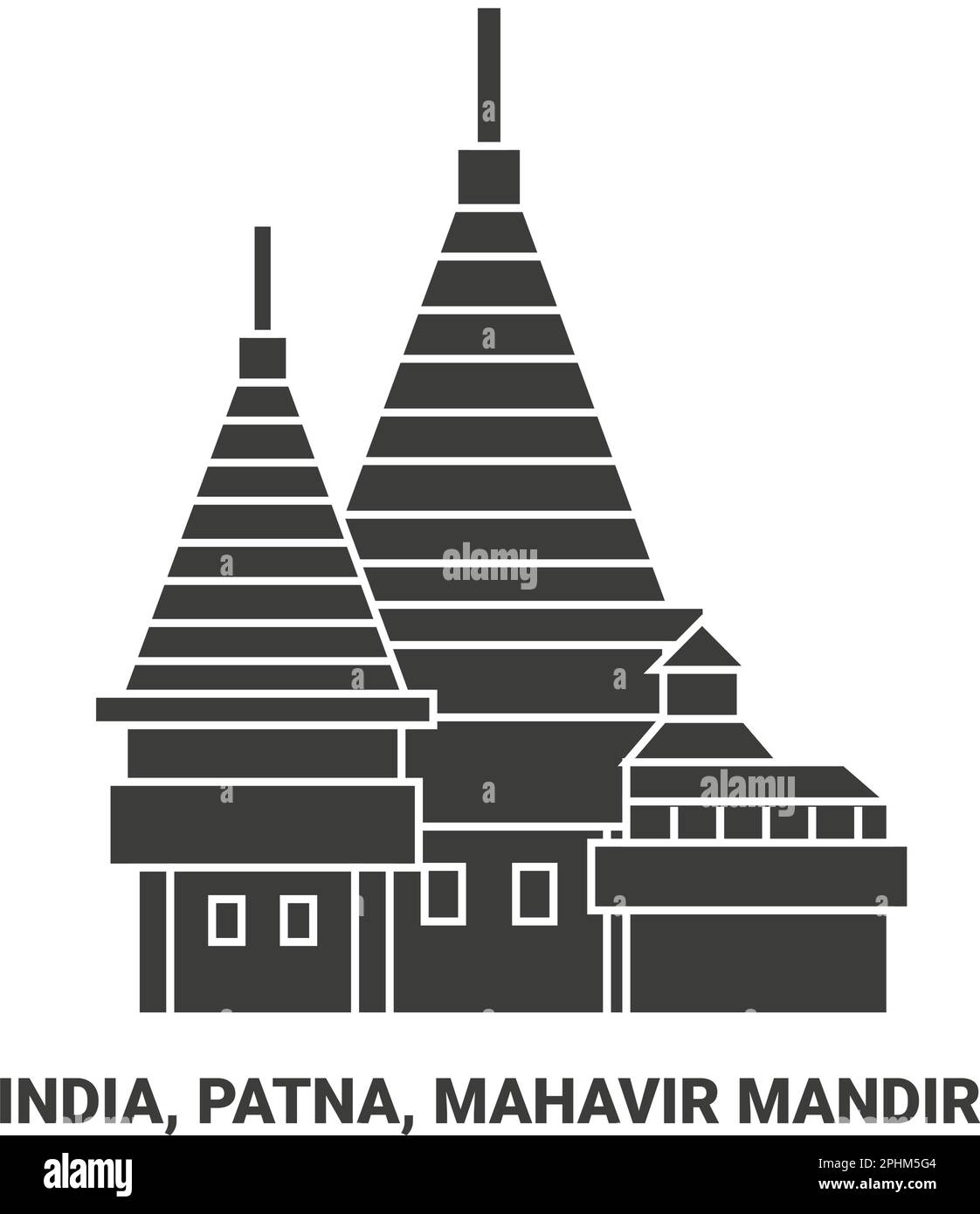 India, Patna, Mahavir Mandir travel landmark vector illustration Stock ...