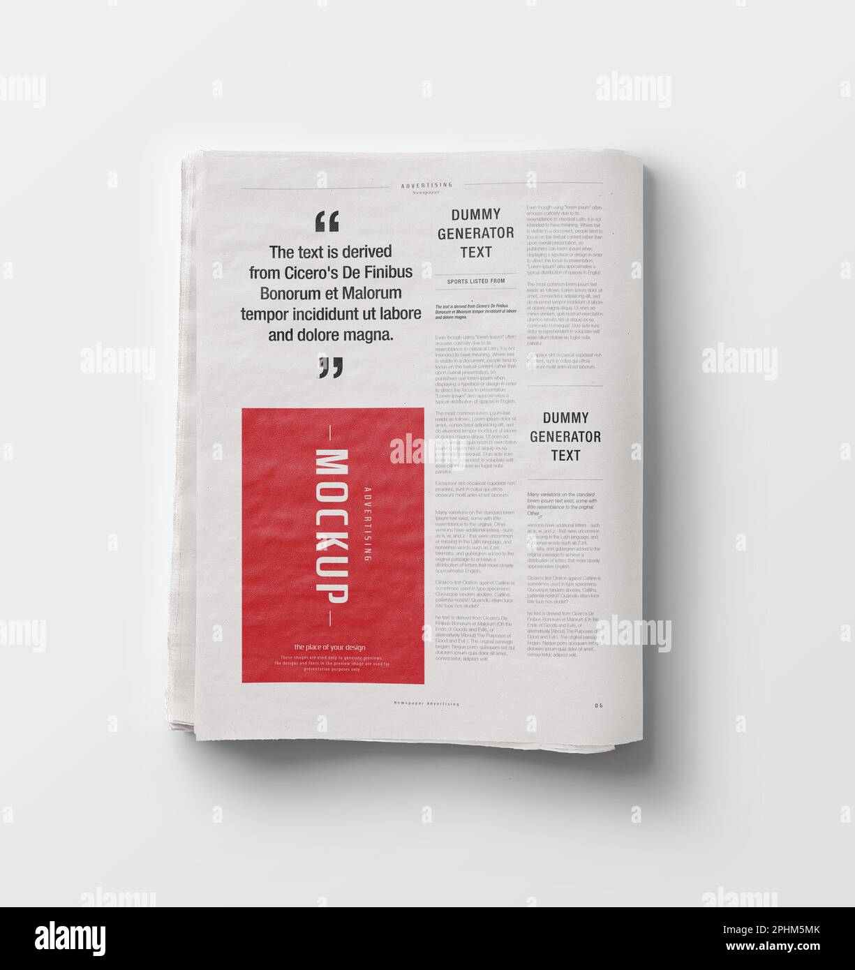 Newspaper Advertising Banner on Magazine, Brochure Mockup 3D Rendering ...