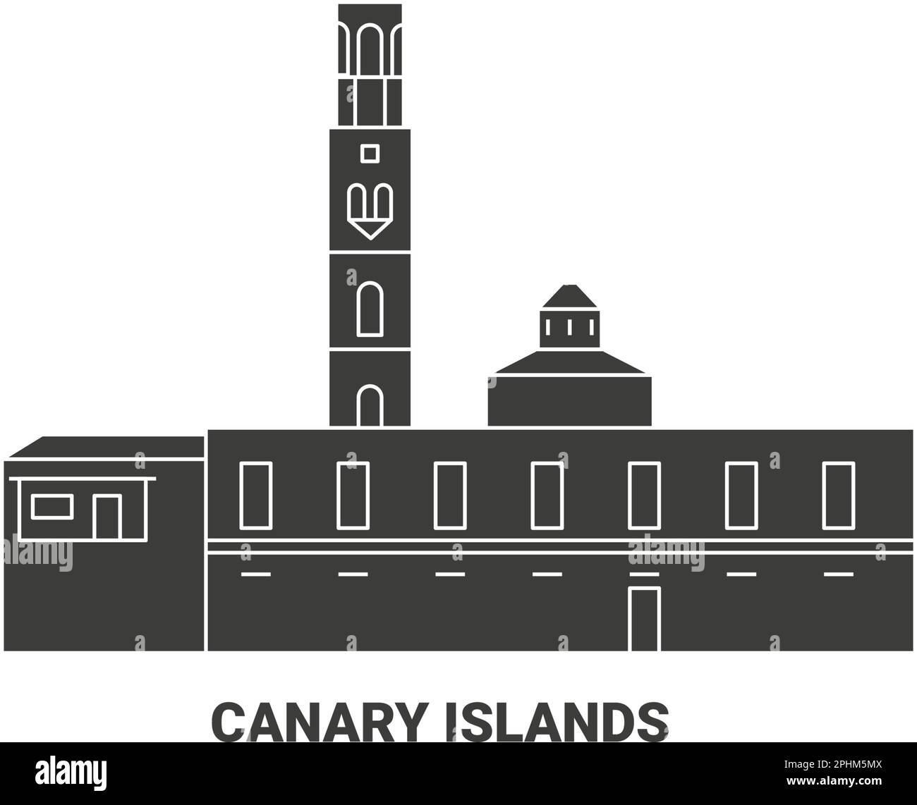 Spain, Canary Islands travel landmark vector illustration Stock Vector ...