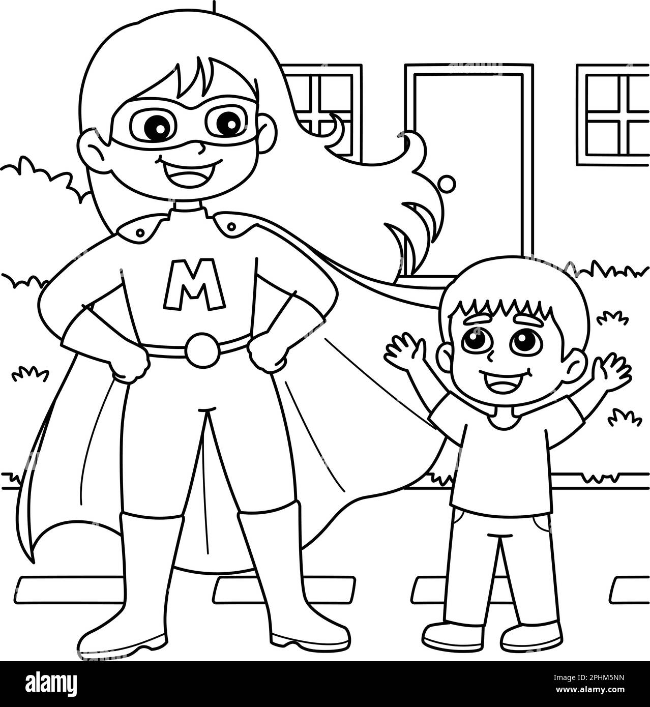 Mothers Day Supermom Coloring Page for Kids Stock Vector Image & Art ...