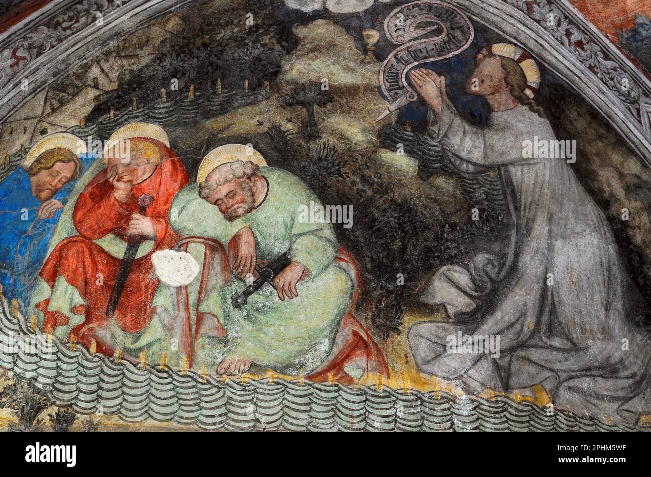 Agony at Gethsemane: exhausted disciples Peter, John and James fall ...